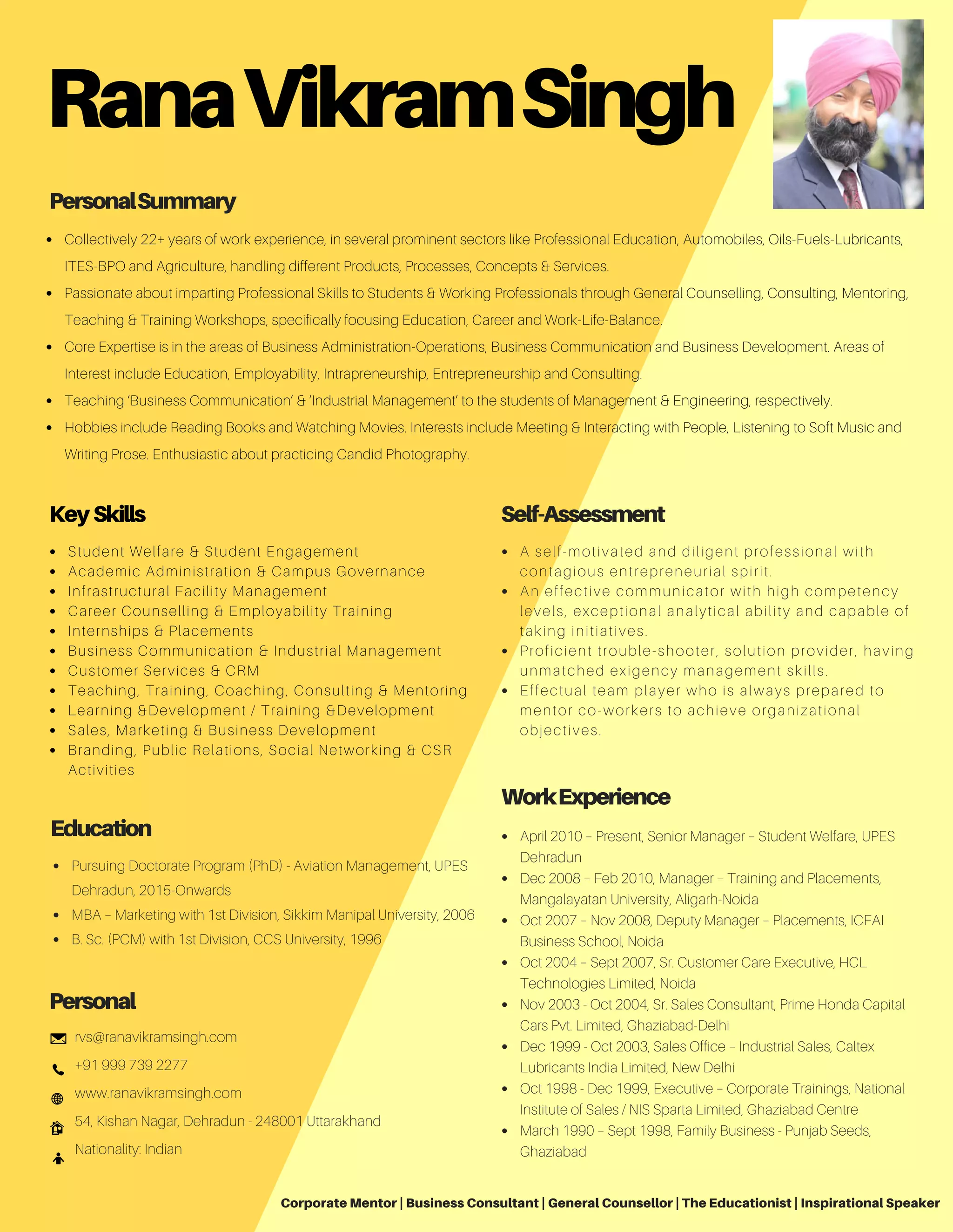 Rana Vikram Singh - Mono Resume | PDF