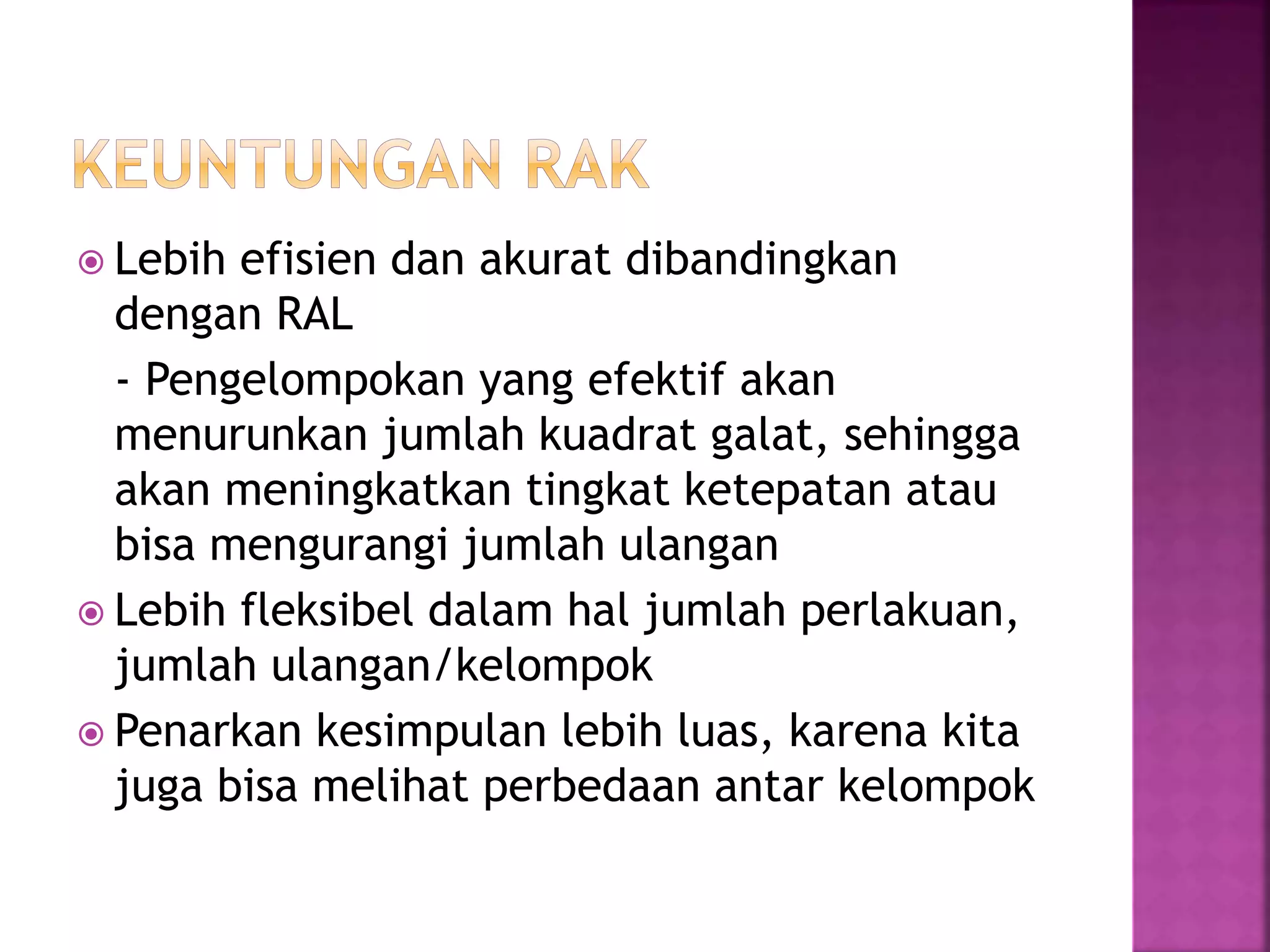 Rancangan acak kelompok | PPTX