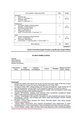 Rancangan penilaian pkn | DOC