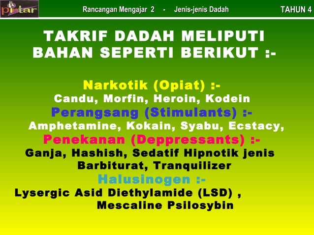 Jenis-Jenis Dadah | PPT | Free Download