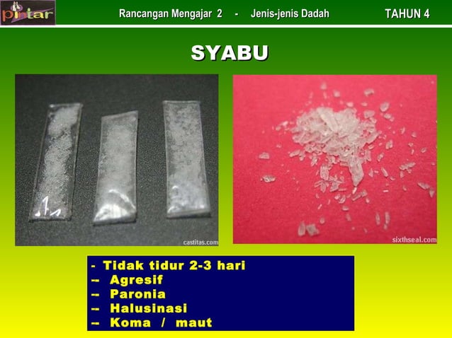 Jenis-Jenis Dadah | PPT