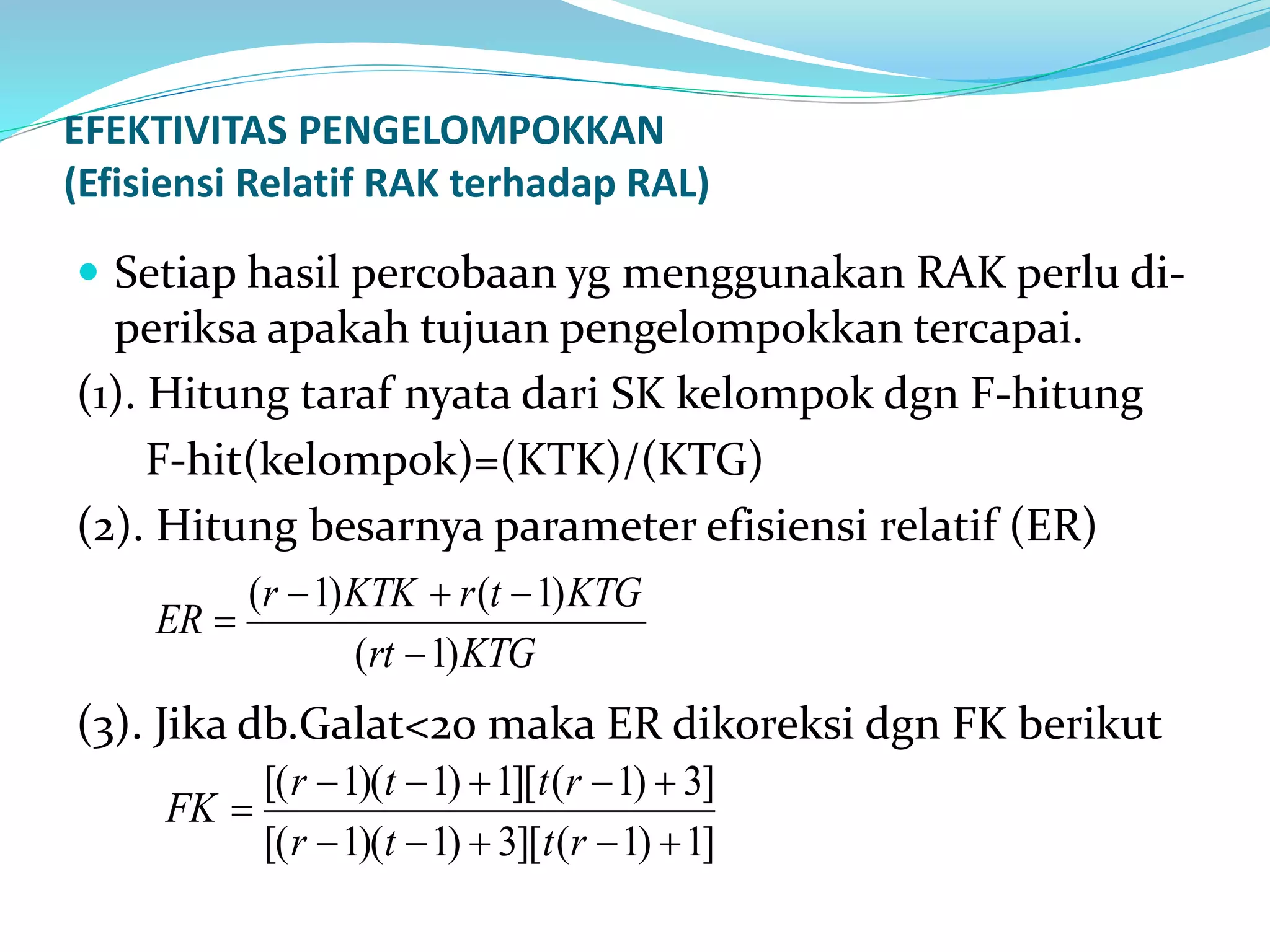 Rancangan acak kelompok (RAK) | PPTX