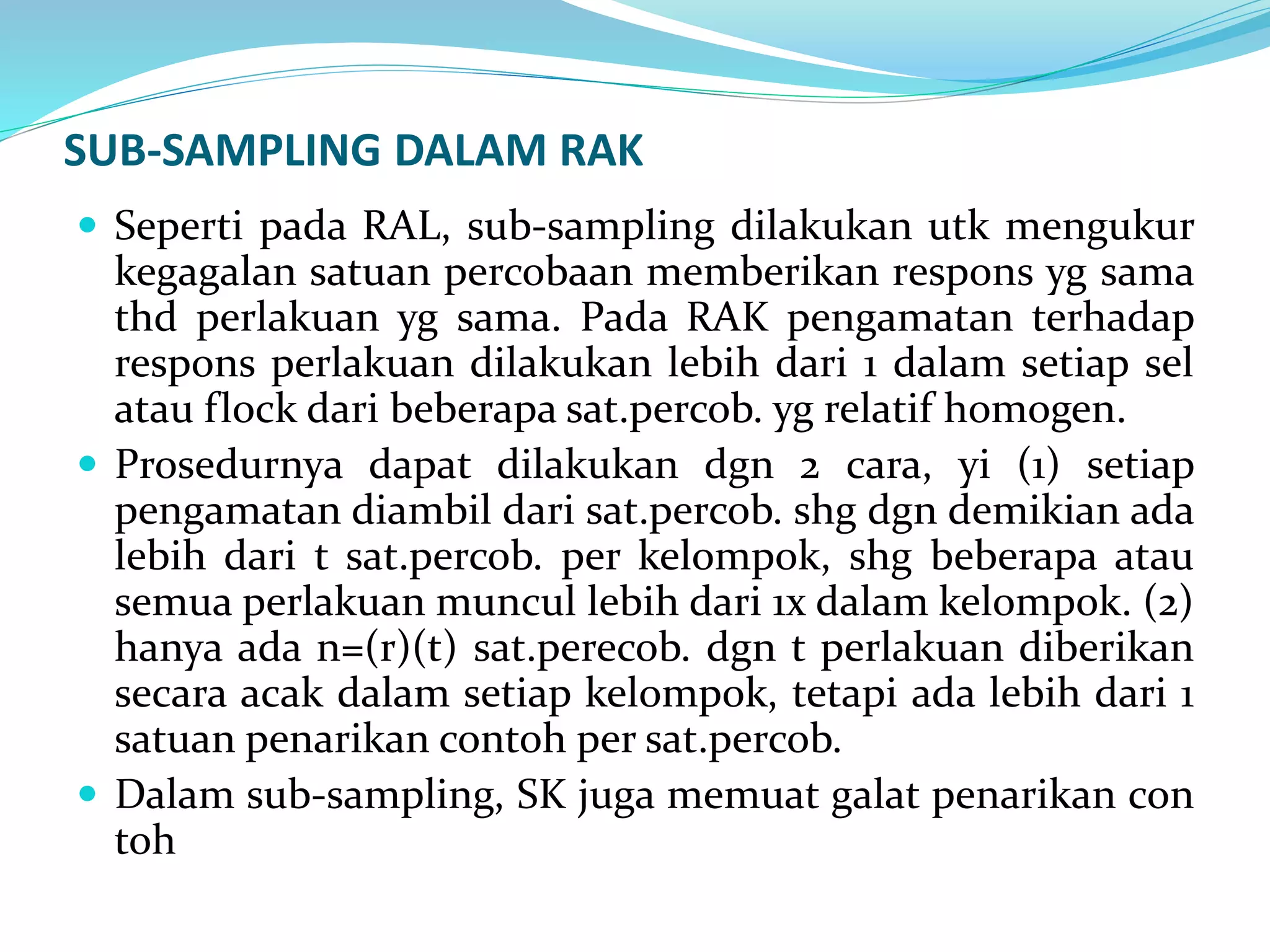 Rancangan acak kelompok (RAK) | PPTX