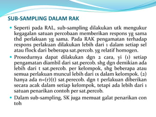 Rancangan acak kelompok (RAK) | PPTX