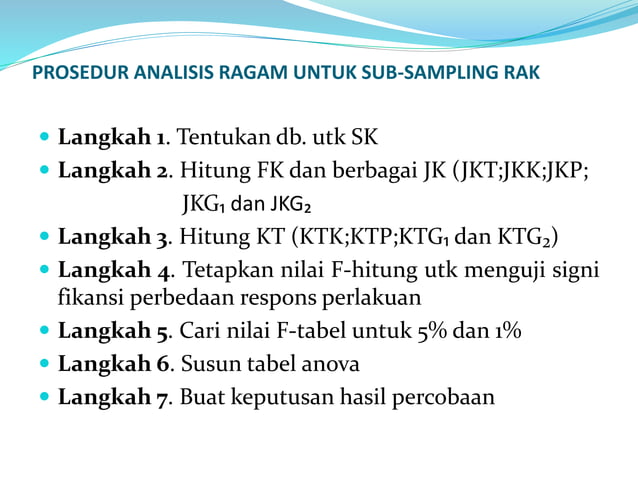 Rancangan acak kelompok (RAK) | PPTX