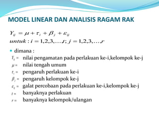 Rancangan acak kelompok (RAK) | PPTX