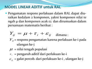 Rancangan acak lengkap (RAL) | PPTX