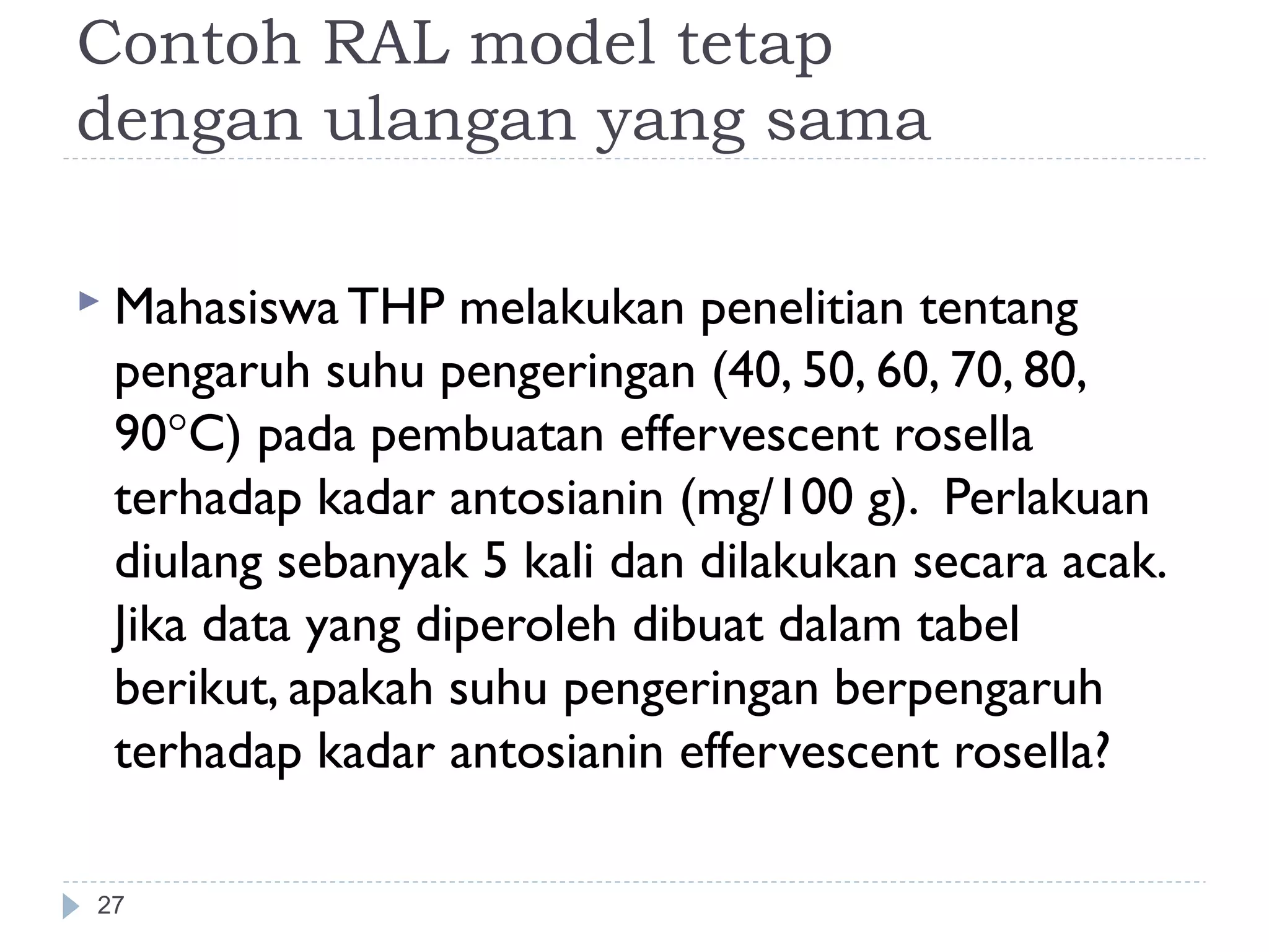 Rancangan acak lengkap (ral) | PPT