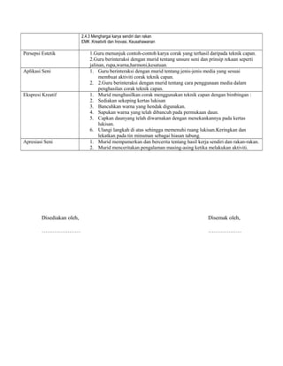 Rancangan harian pendidikan seni tahun 1modul | PDF