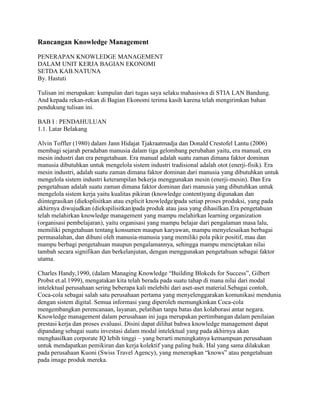 Rancangan knowledge management | DOCX
