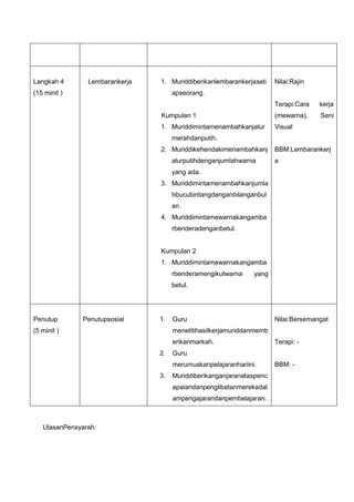 Rancangan pengajaran harian g3 rabu bm | DOCX