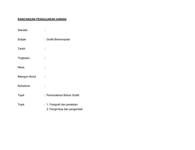 Rancangan pengajaran harian(kaedah masteri) | DOCX
