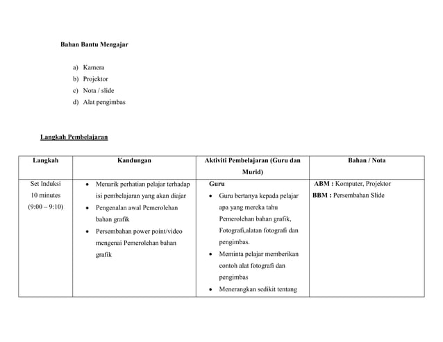 Rancangan pengajaran harian(kaedah masteri) | DOCX