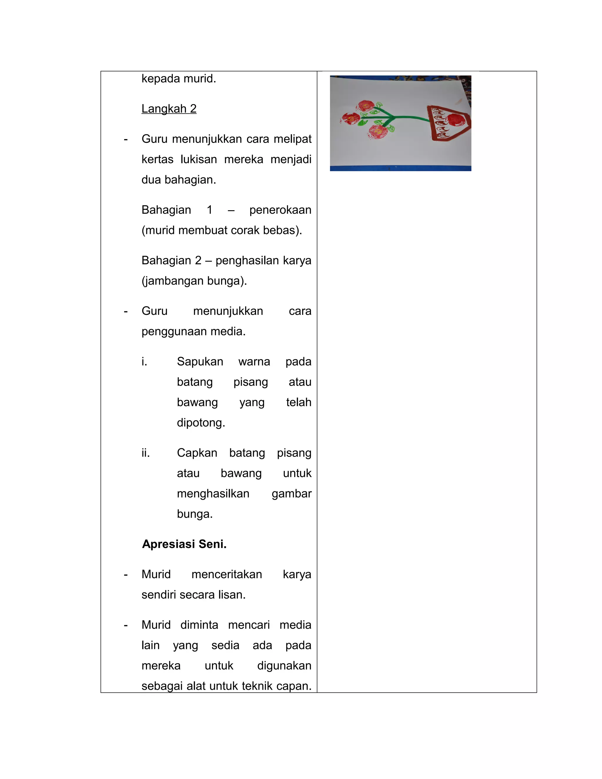 Rancangan pengajaran harian (kssr) bidang menggambar teknik capan | DOC