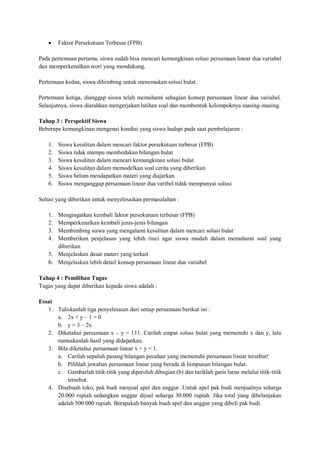 Rancangan Pengajaran Matematika Berbasis Problem Solving | PDF
