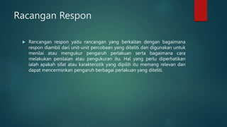 Rancangan Percobaan pertemuan II.pptx