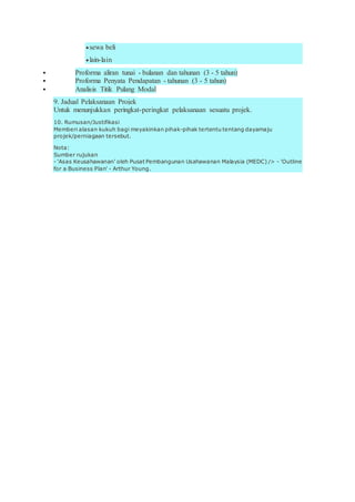 Rancangan perniagaan | DOCX