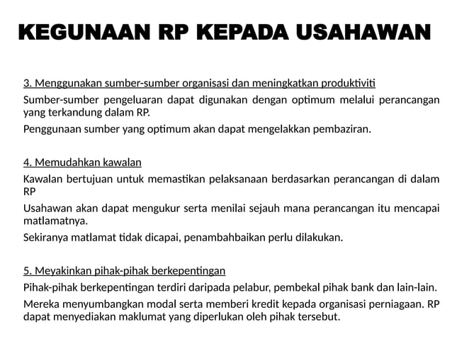 format membuat RANCANGAN PERNIAGAAN bagi usahawan | PPT