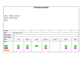 Rancangan Tahunan Program Latihan Docx