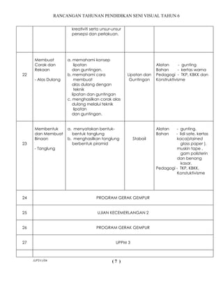 Rancangan tahunan psv tahun 6 ikut takwim 2010 | DOC