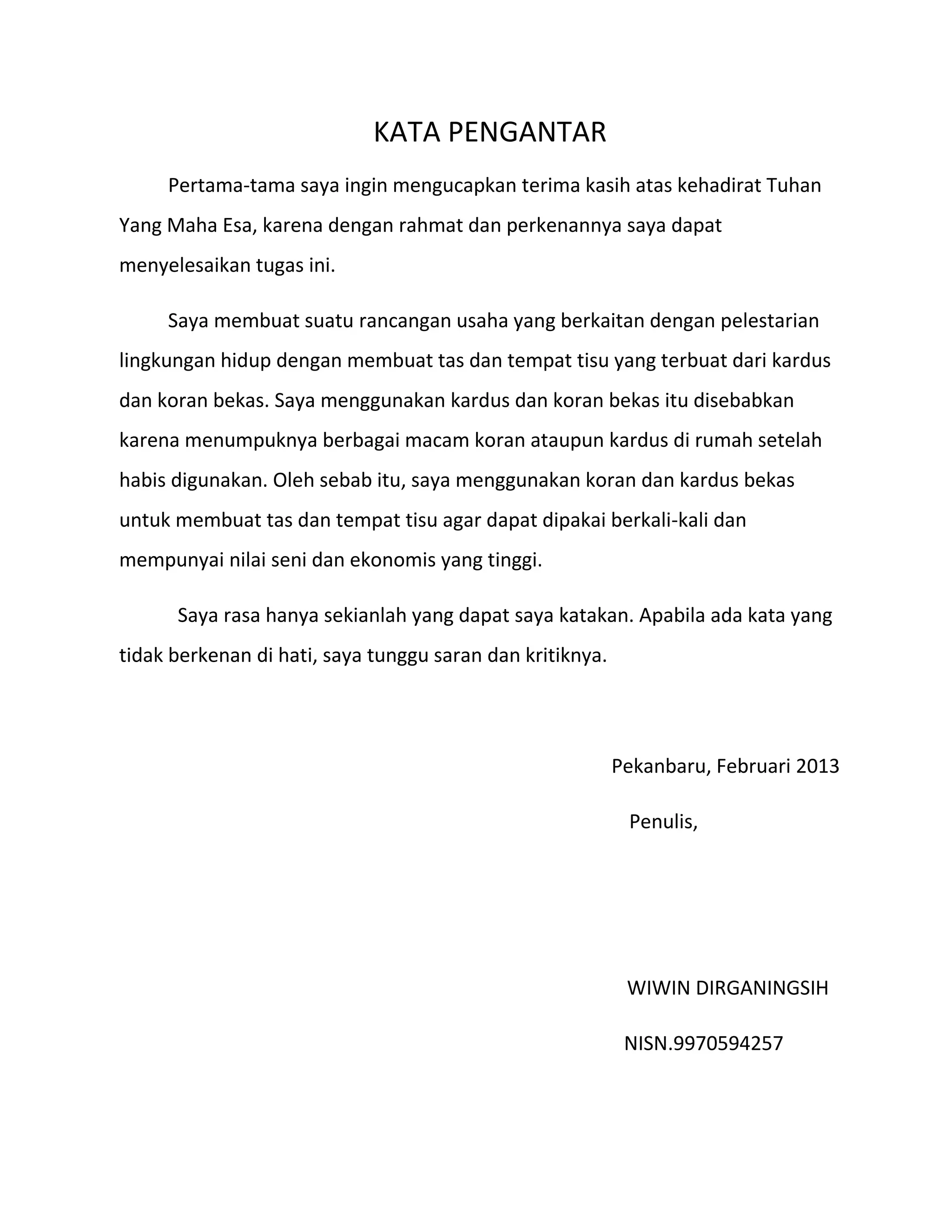 Rancangan Usaha | DOCX