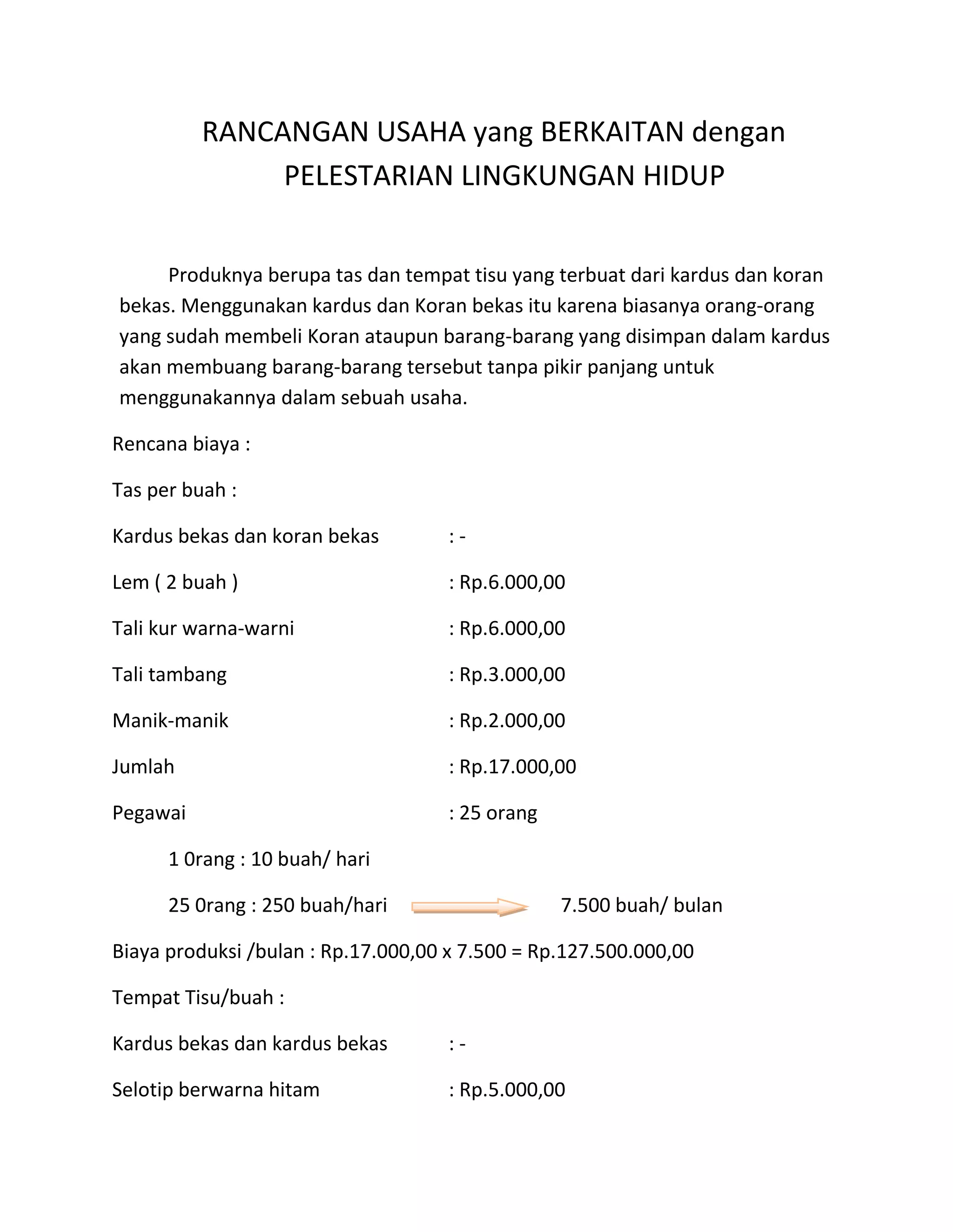 Rancangan Usaha | DOCX