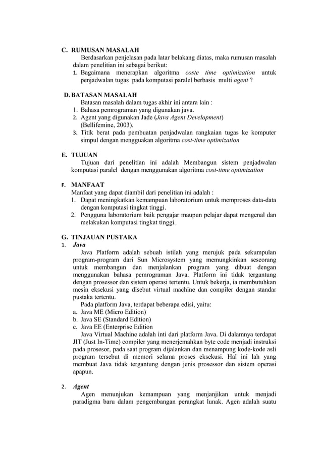 Rancang Bangun Penjadwalan Tugas Task Pada Komputasi Paralel Dengan Menggunakan Algoritma Cost
