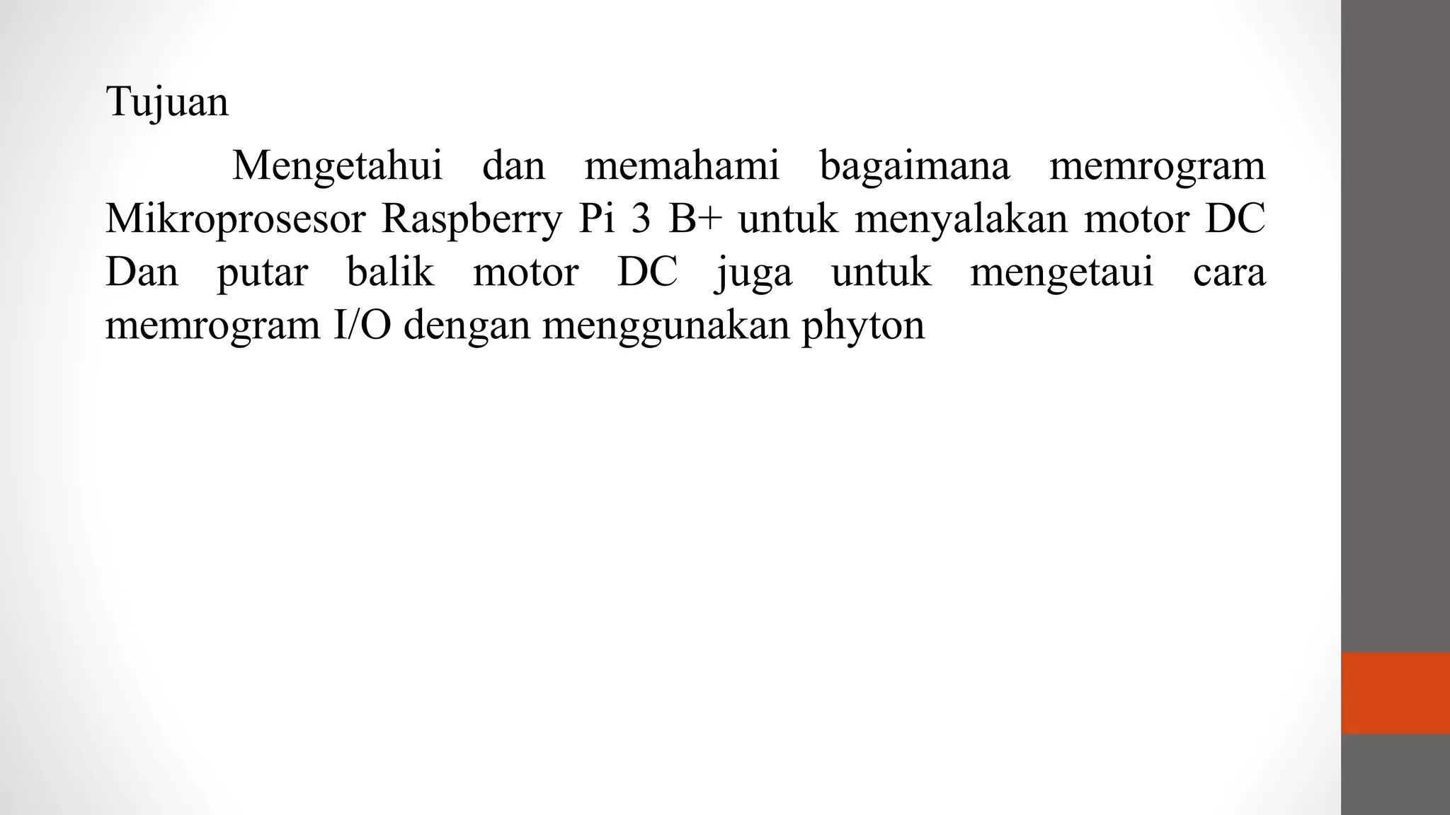 conveyor menggunakan mikroprosesor raspberry pi 3 b+ | PPTX