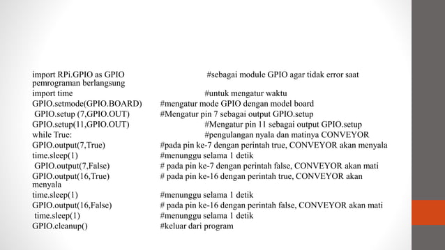 conveyor menggunakan mikroprosesor raspberry pi 3 b+ | PPT