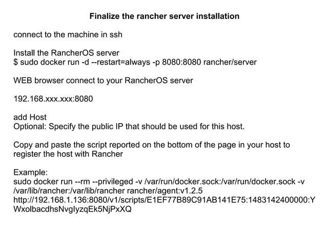 Rancher OS - A simplified Linux distribution built from containers, for containers | PPT