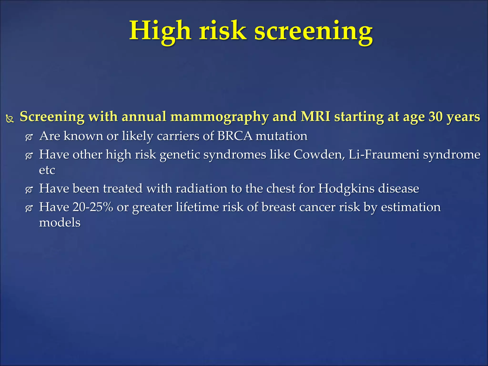 Breast cancer screening | PPTX