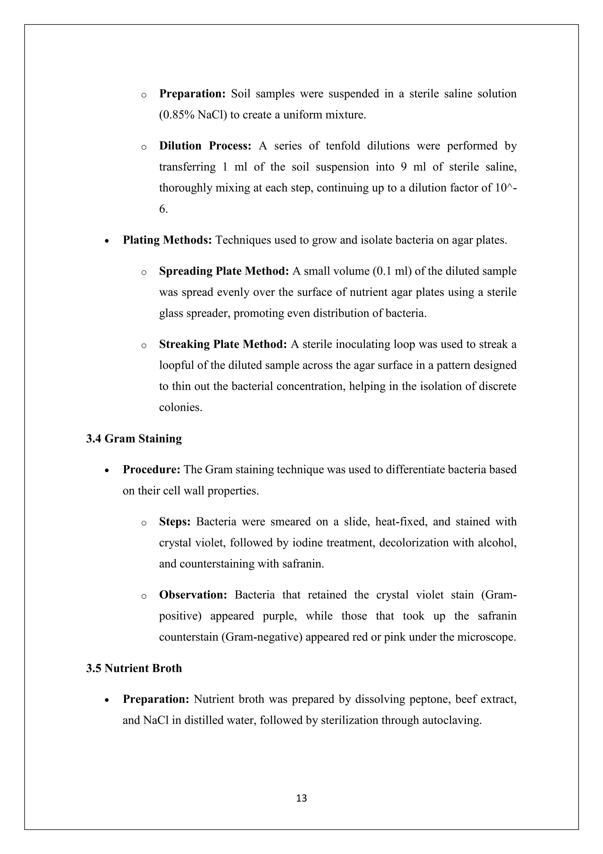 ISOLATION OF BACTERIA FROM SOIL DISSERTATION FILE PDF | PDF