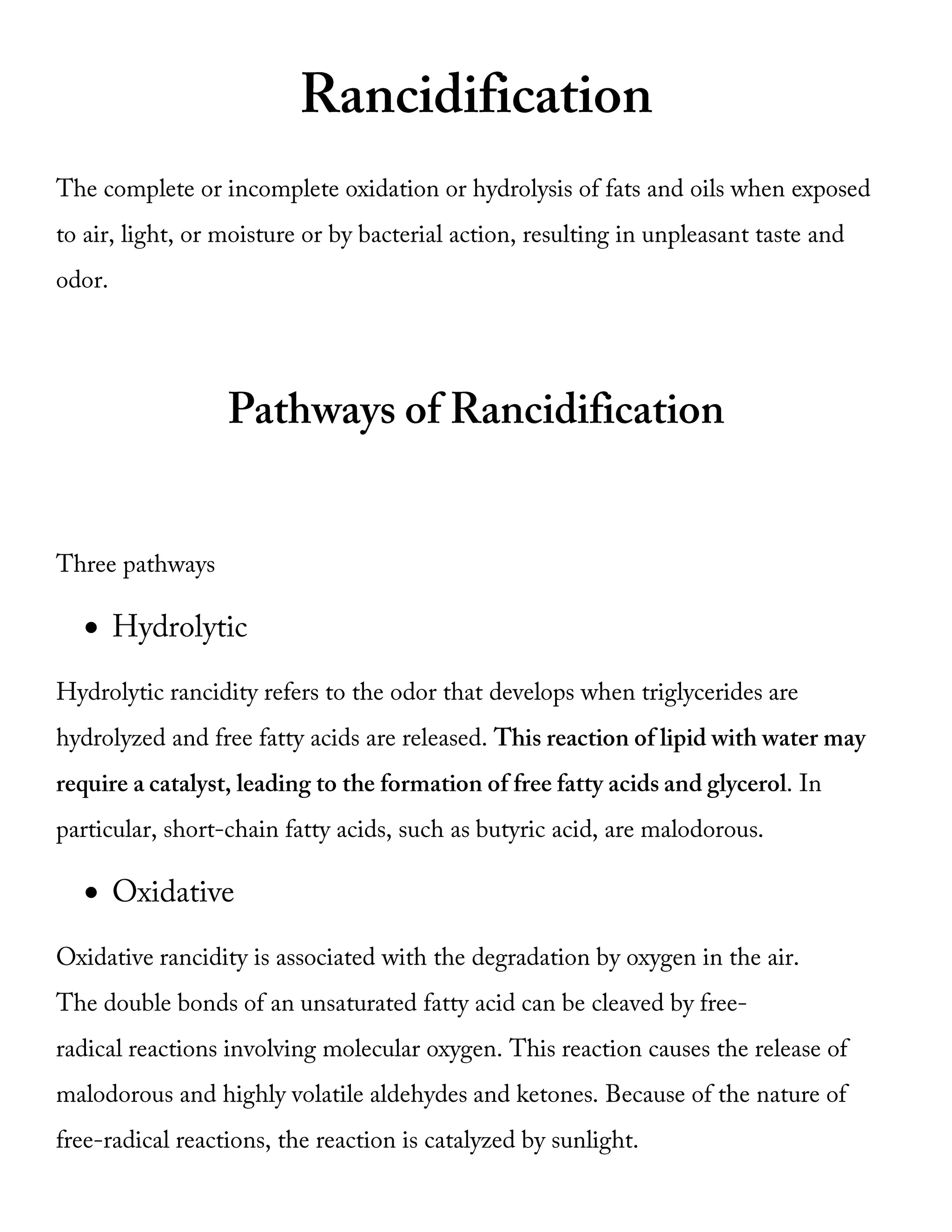 Rancidification | PDF