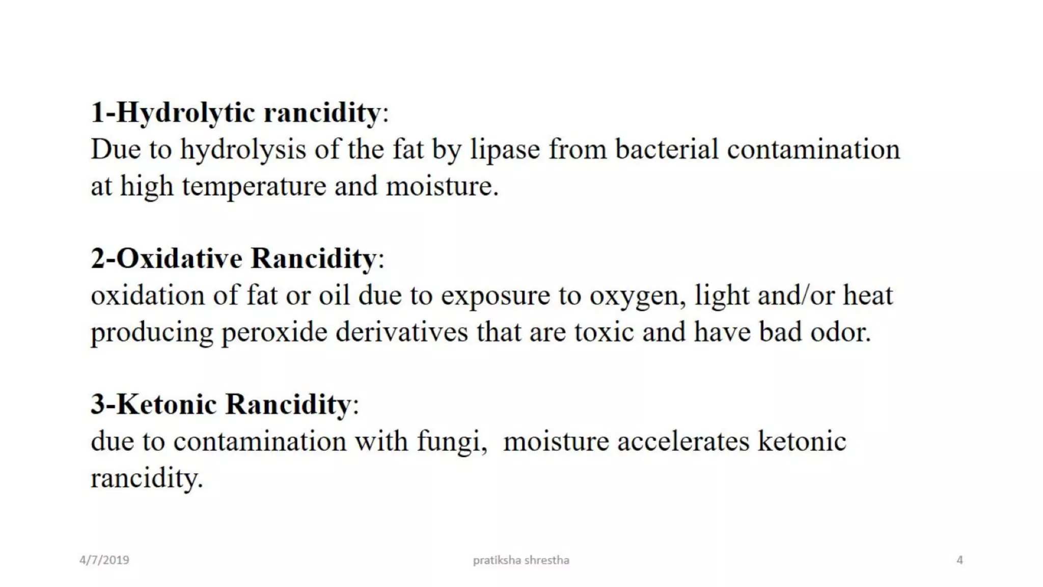 Rancidity in fats and oil lecture 2 | PPT