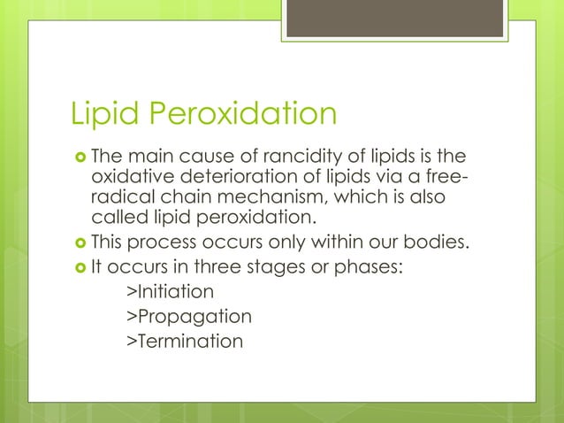 Rancidity & Lipid Peroxidation | PPTX