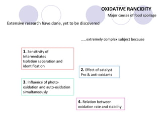 Oxidative Rancidity in Fats and Oils, Causes and Prevention | PDF