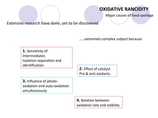 Oxidative Rancidity in Oils and Fats, Causes and Prevention | PPT
