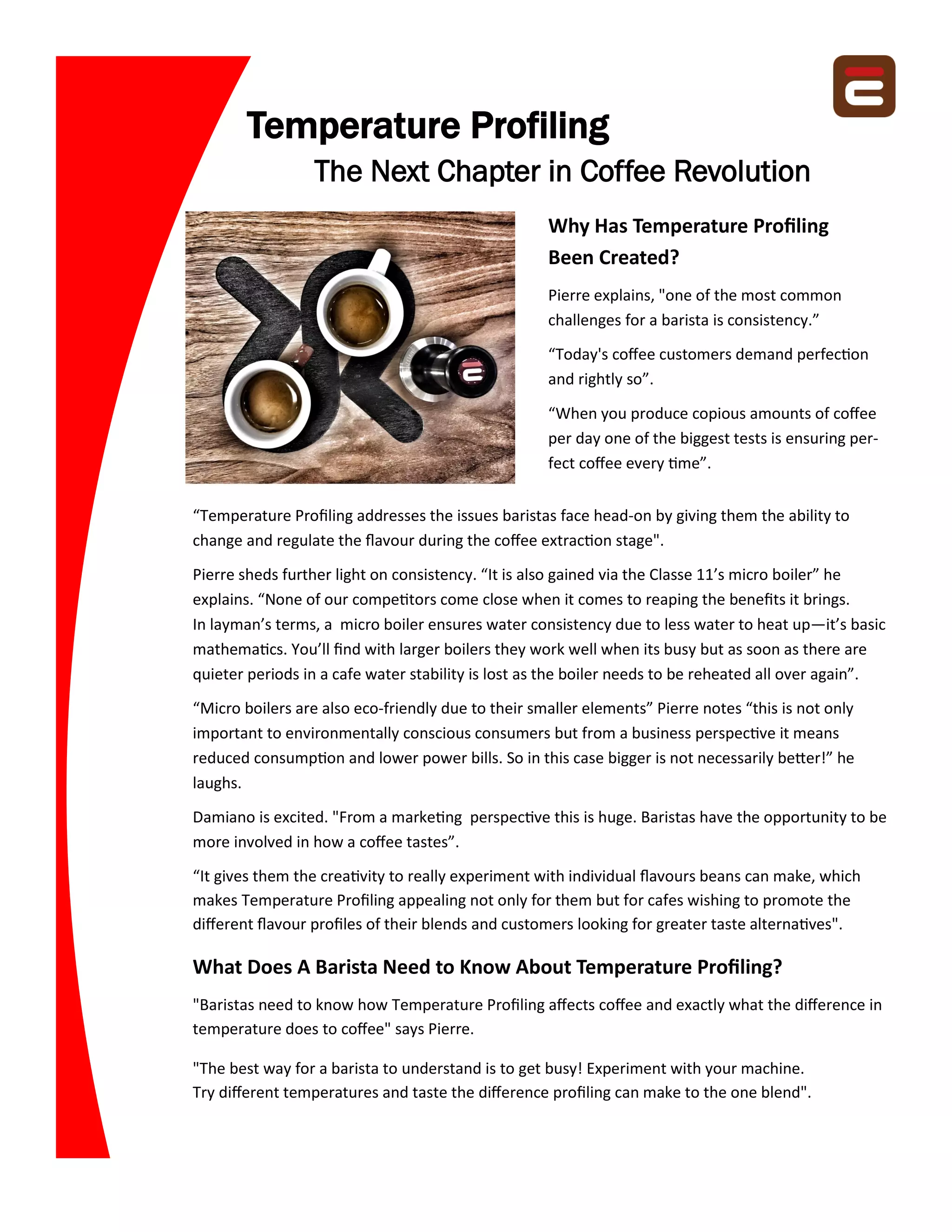 Rancilio temperature profiling article | PDF