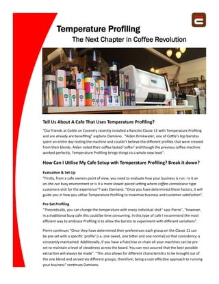 Rancilio temperature profiling article | PDF