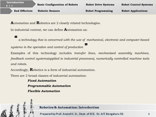 Robotics and Automation Introduction | PPT