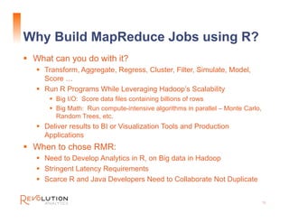 R and Big Data using Revolution R Enterprise with Hadoop | PPT
