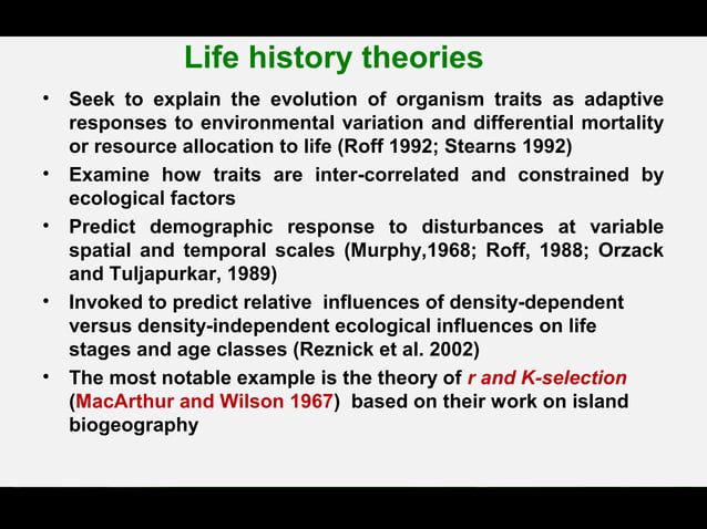 r and k selection | PPT | Biological Sciences | Science