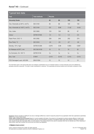 Texaco Rando HD ISO 32, 48, 68 - Olio idraulico Fornid | PDF ...