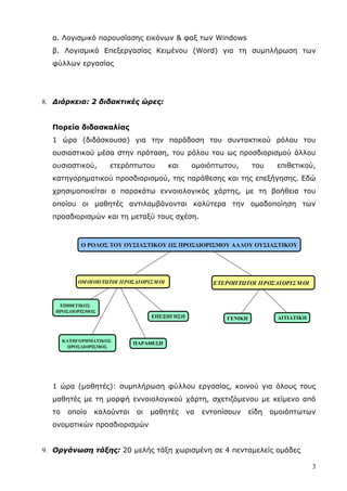 ΣΧΕΔΙΟ ΜΑΘΗΜΑΤΟΣ, ΟΝΟΜΑΤΙΚΟΙ ΠΡΟΣΔΙΟΡΙΣΜΟΙ | DOC