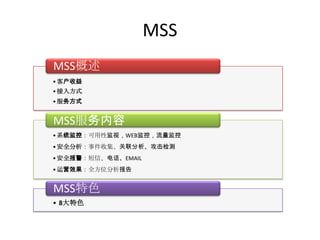 安全托管服务MSS | PPTX | Computing | Technology & Computing