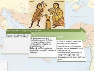 Η ΝΟΜΟΘΕΣΙΑ ΚΑΙ Η ΔΙΟΙΚΗΣΗ ΣΤΗΝ ΕΠΟΧΗ ΤΩΝ ΙΣΑΥΡΩΝ | PPTX