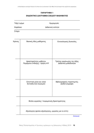 Προτάσεις σχεδιασμού της διδασκαλίας | PDF