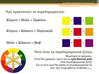 Βασικά & Συμπληρωματικά χρώματα | PPT