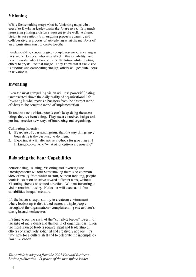 June 2011 CPYF Dialogue Newsletter - In Praise of the Incomplete Leader ...