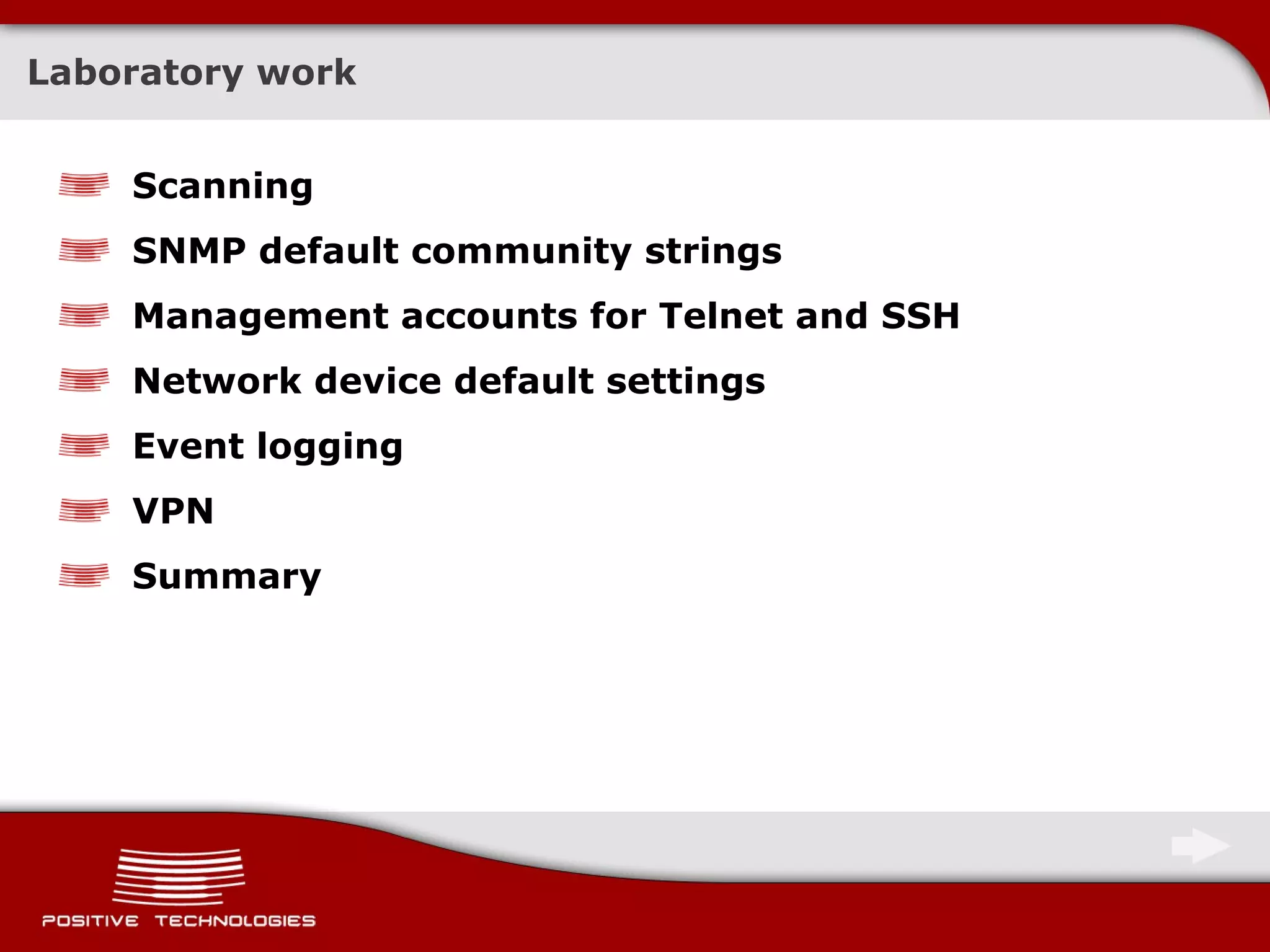 Positive Hack Days. Pavlov. Network Infrastructure Security Assessment | PPT